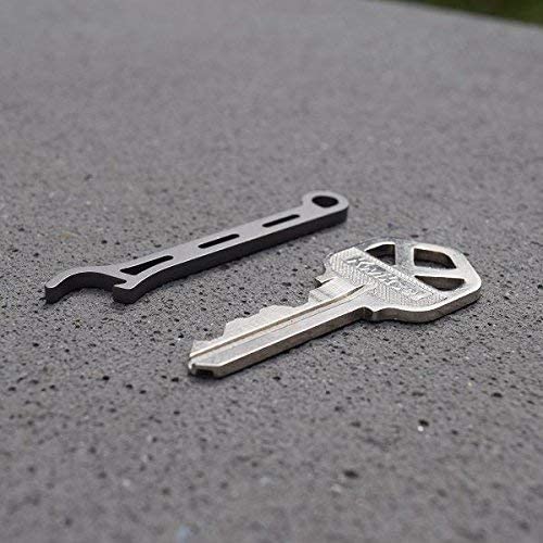 Brew Soldier Thin Titanium Beer Bottle Opener with Stainless Steel Key Ring - Made in the USA
