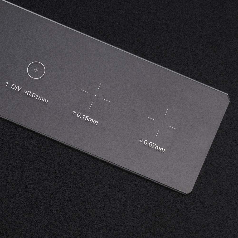 SANON Microscope Slides, Microscope Objective Micrometer Calibration Slide Glass Stage Micrometer with Four Graduated Scales DIV 0. 01mm