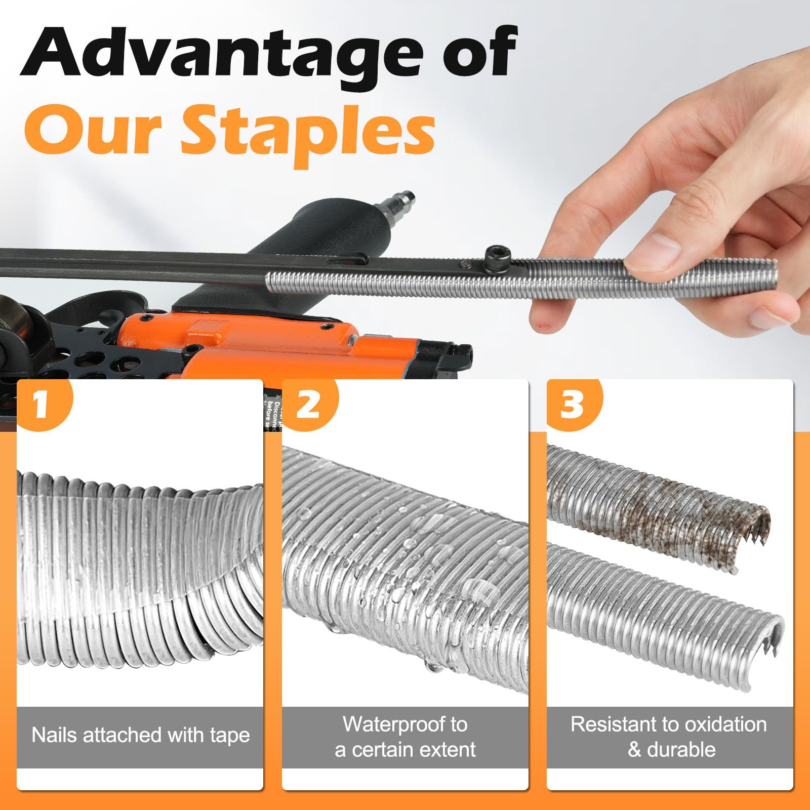 KIMSING SC760 16 Gauge 5/8'' Crown Galvanized C Ring Staples C-Rings Hog Rings, Wire Fencing Staples, Fasteners for C Ring Stapler, Hog Ring Tool, C Ring Plier, 1000 PCS/Pack