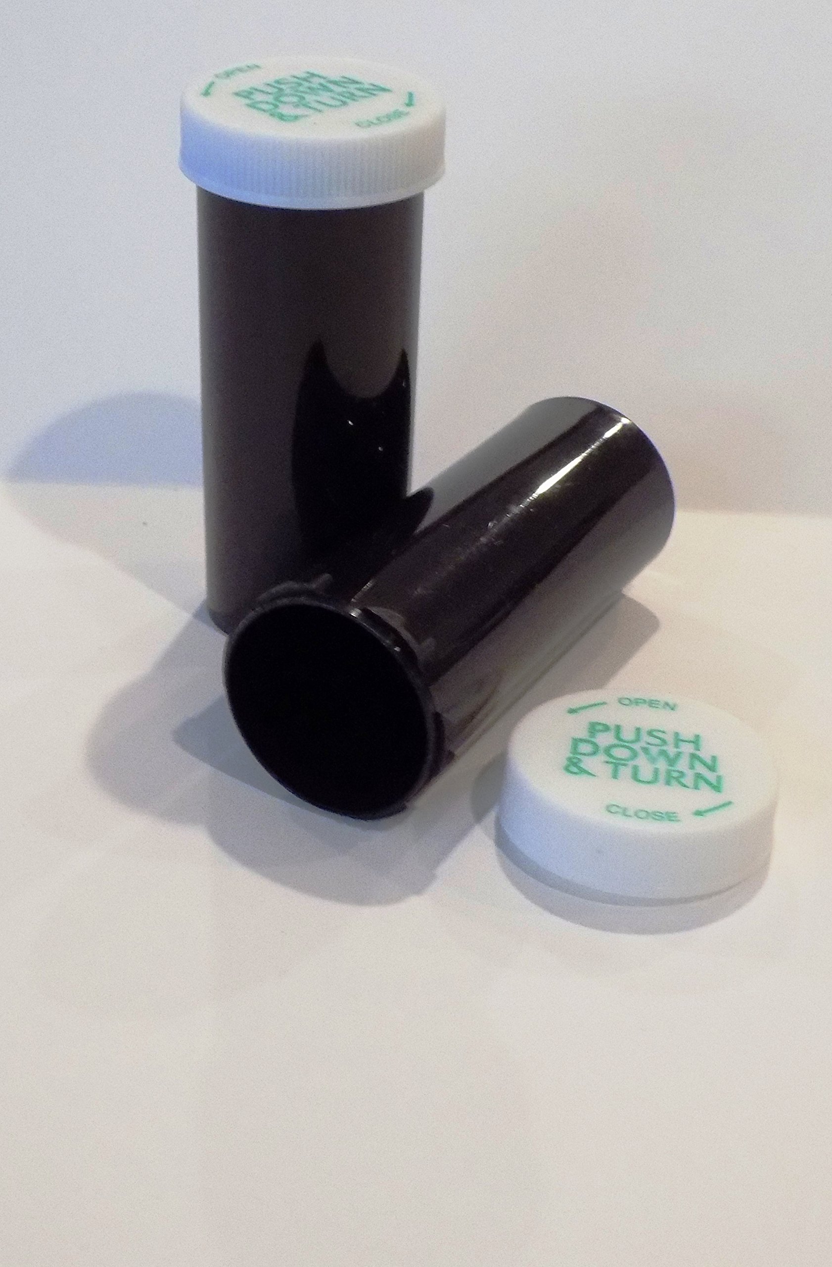 Magnetic Water Technology Plastic Prescription BLACK OPAQUE Vials/Bottles 25 Pack w/Caps Larger 16 Dram Size-Same We Sell To Dispensaries, Physicians, Pharmacies, Medical Providers