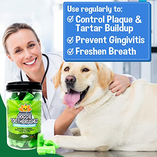 Gentle Disposable Dog Toothbrushes | Soft High Grade Finger Toothbrush with Silicone Bristles for Pet Dental & Oral Care Teeth & Gum