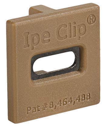DeckWise (Brown) Ipe Clip Extreme S Hidden Deck Fasteners, 5/32" Gap, Stainless Steel Black #8x2" Trim-Head Screws for 100 Sq.Ft. of AD and KD Hardwood, Thermal or Composite Decks (175 ct. kit)