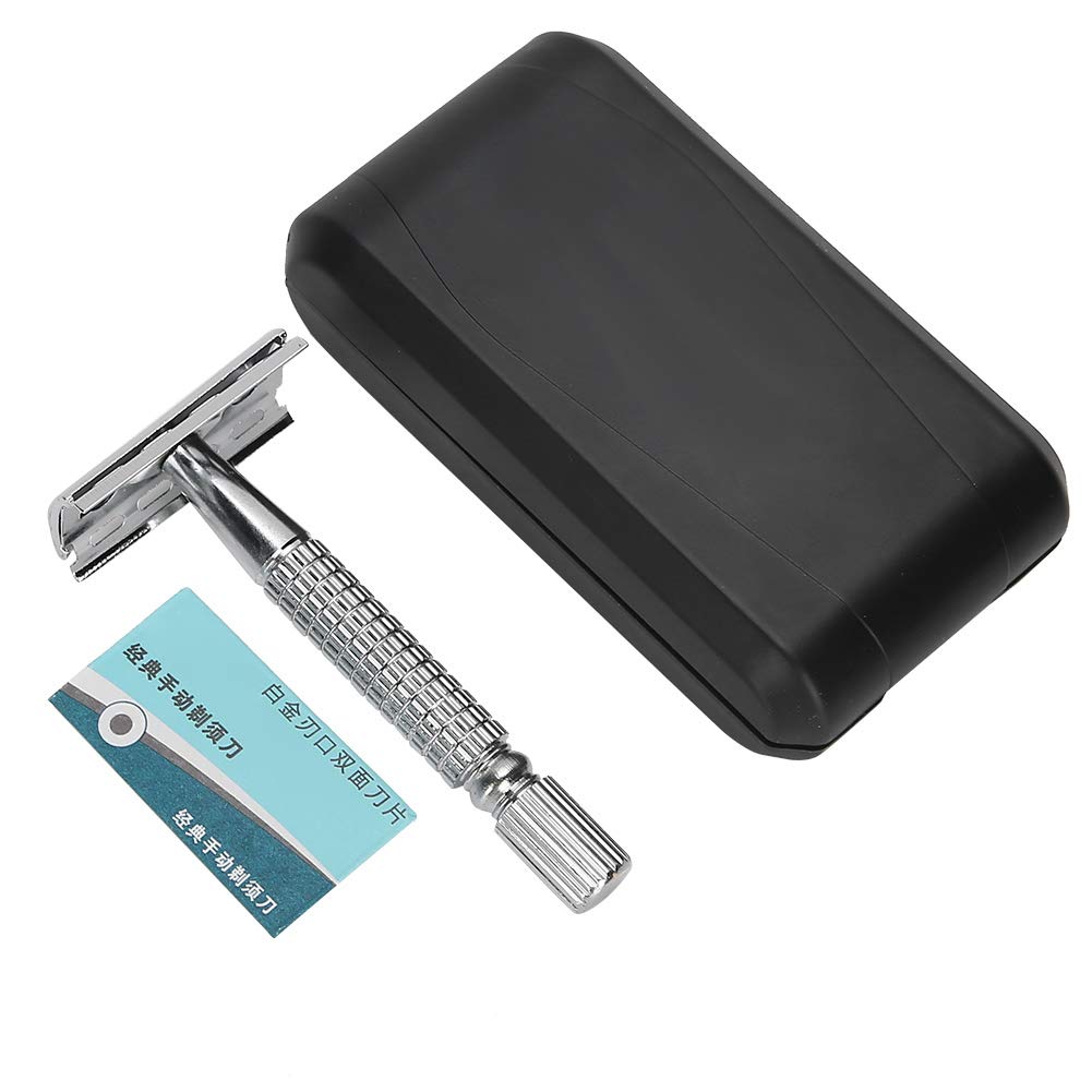 Safety Razor for Professional Barber Shop or Home, Stainless Steel Portable Classic Double Edge Safety Shaving Razor for Men