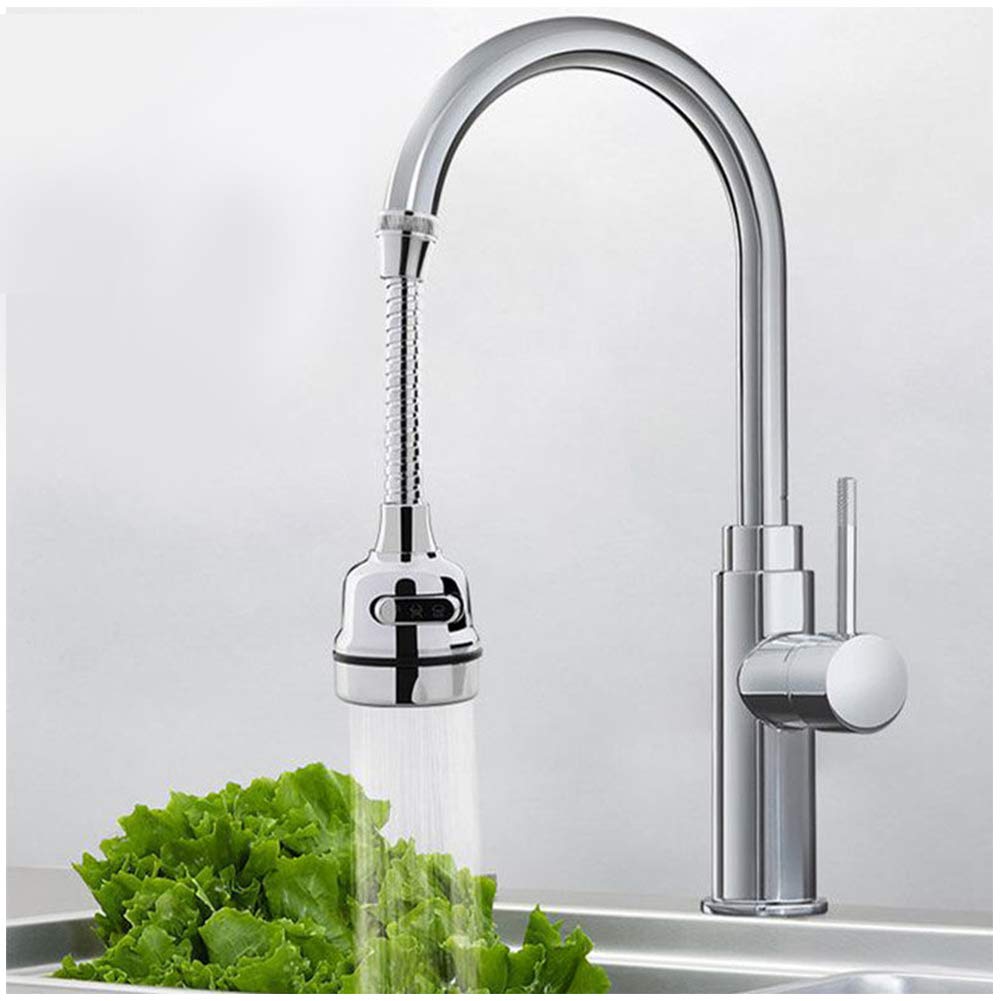 360 Degree Swivel Faucet Aerator 2PCS Deluxe Water Saving Faucet Sprayer Water Saving Bubbler Pressurized Faucet Filter Kitchen Accessories(6.9in)