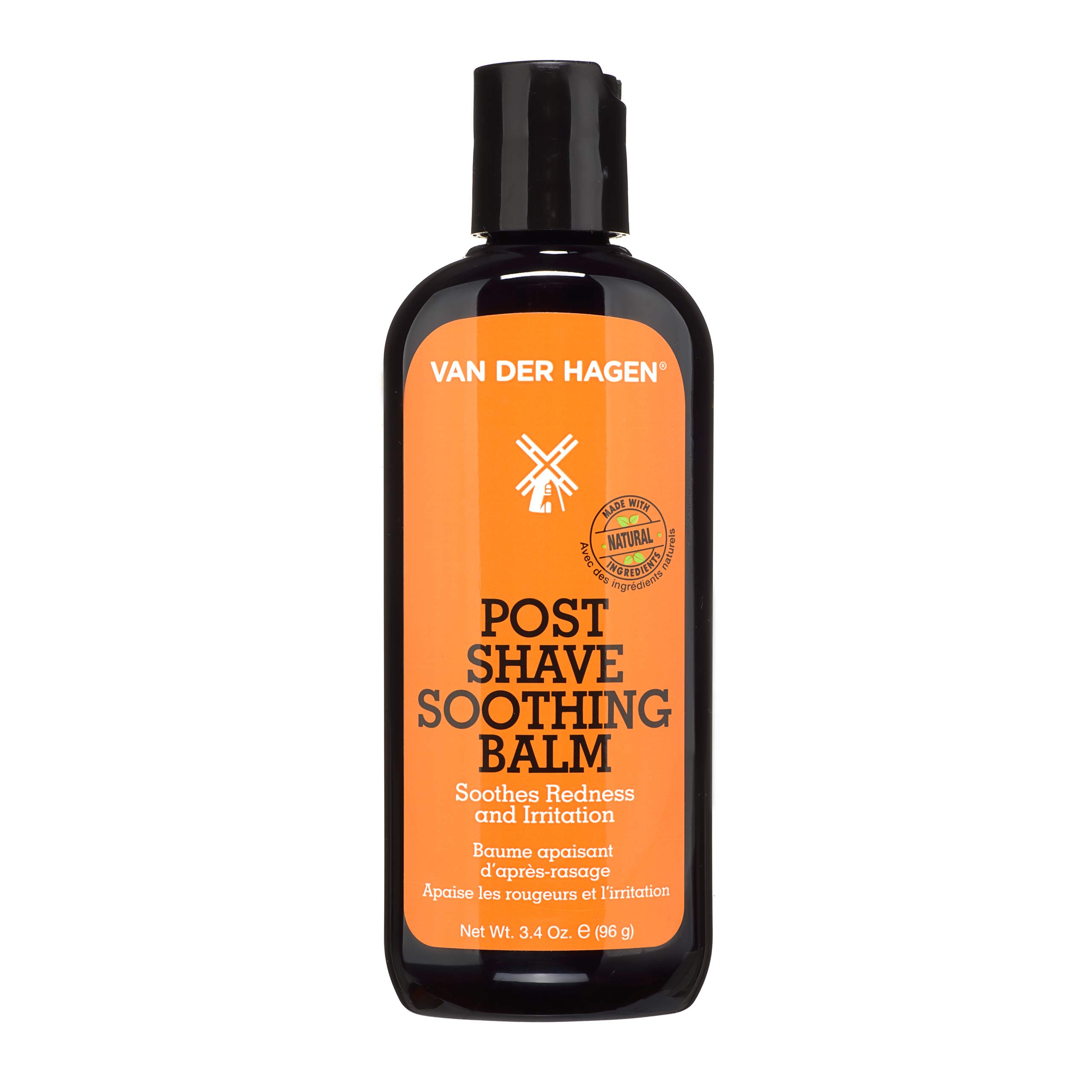 Van Der Hagen Post Shave Soothing Balm - Natural Ingredients for Soothing and Moisturizing Post Shave Finish, Unscented, 3.4 oz