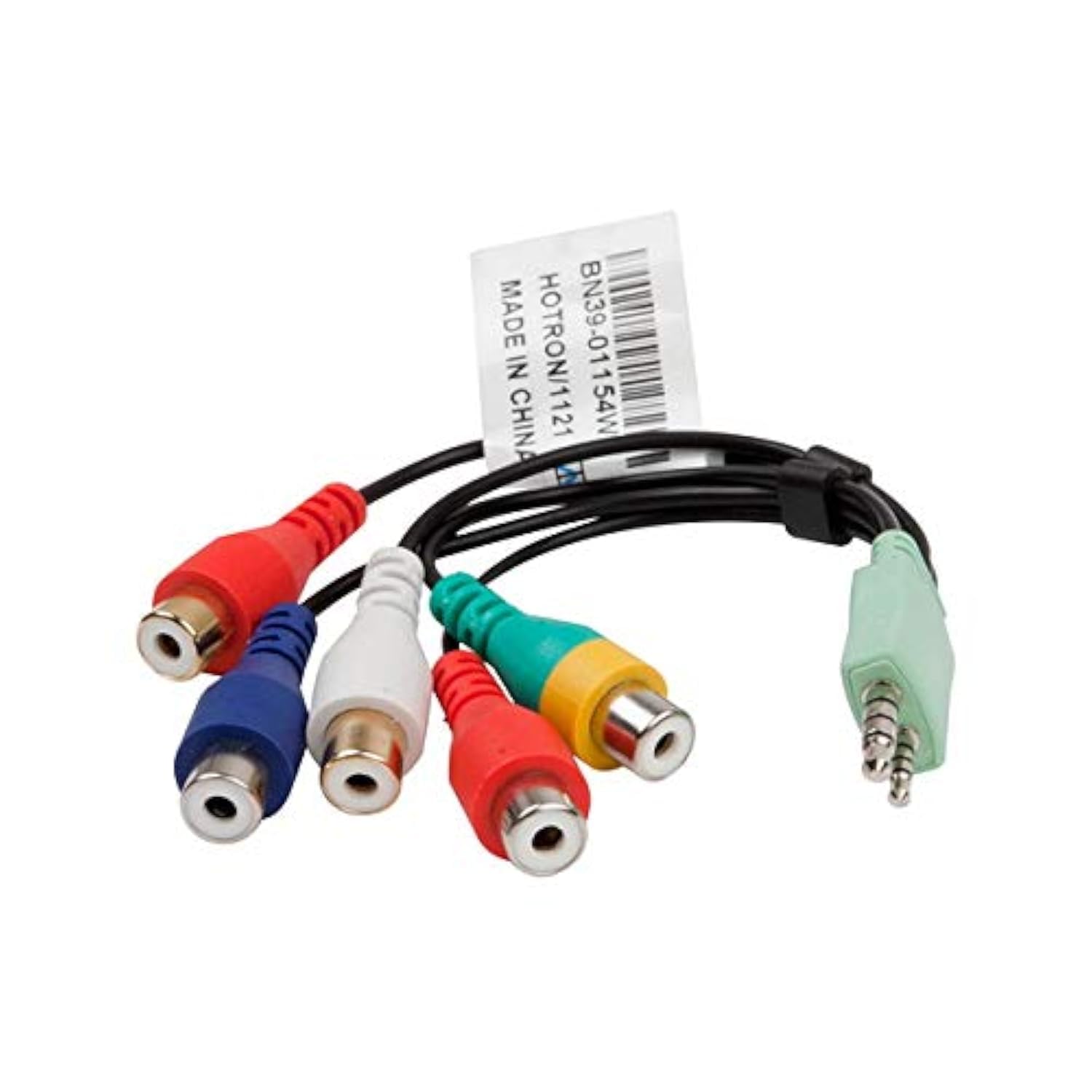 Video Cable BN39-01154W 0.3m 3.5mm Male 2.5mm Male to 5RCA Female Plug Audio Video AV Adapter Cable Cord for Samsung LED TV, Compatible ME40A ME40B ME46A ME46B ME55A ME55B ME65B ME75B Series TV