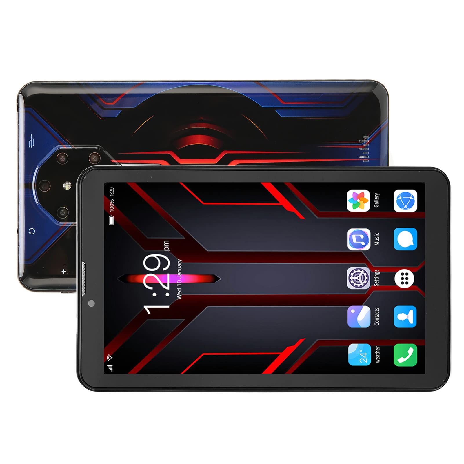 7 Inch Calling Tablet, 4GB 32GB Front 500W Rear 800W Dazzling Orange HD Tablet Anti Blue Light for Android 10.0 US Plug
