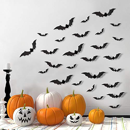 Joy Bang Halloween Bats for Wall Halloween 3D Bats Decoration Plastic Halloween Bats Stickers Halloween Decorative Bats for Home Wall Window Decorations