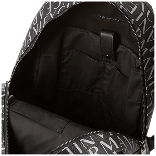 A|X Armani Exchange All-Over Logo Eco-Leather Backpack, Black