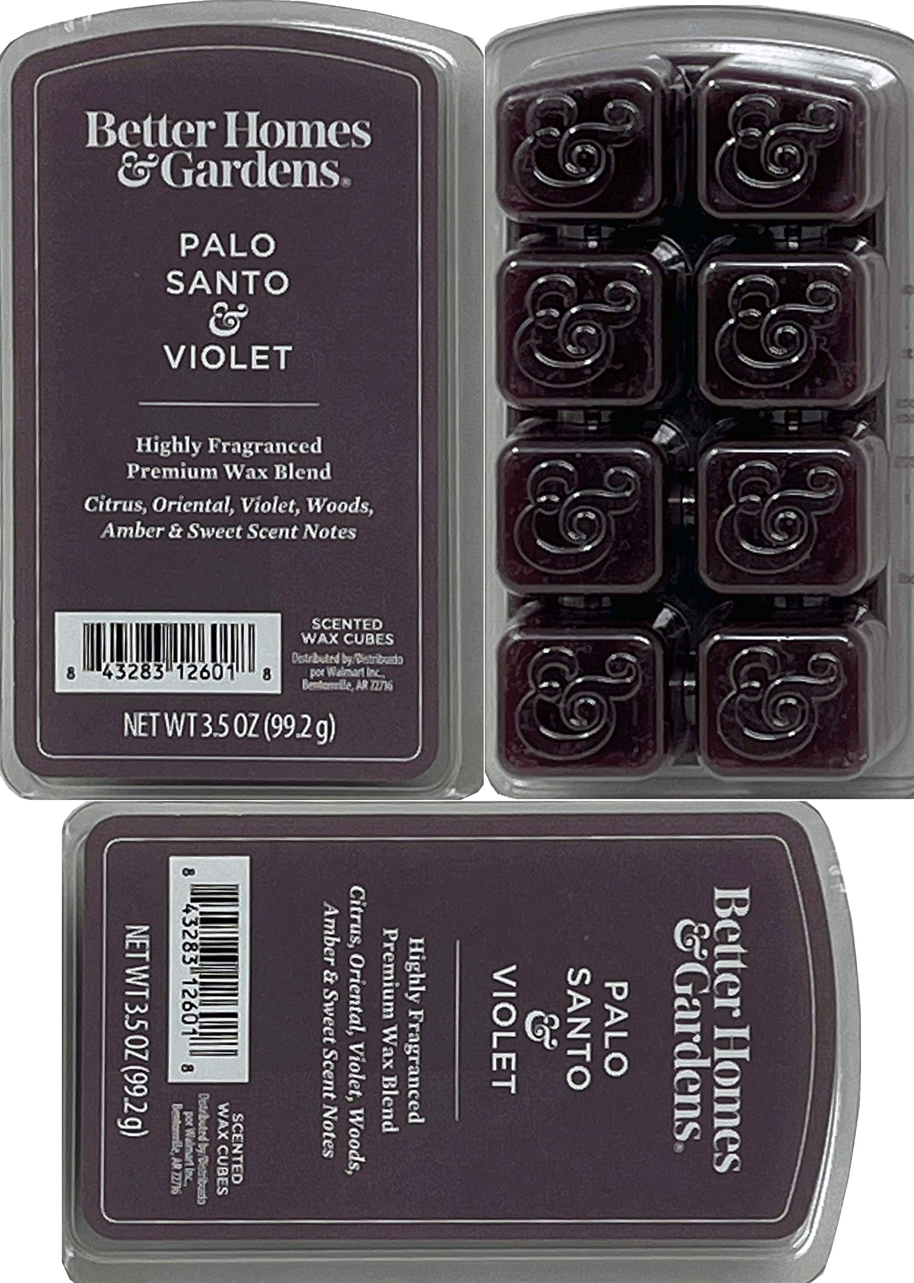 Better Homes & Gardens. - Palo Santo and Violet 3.5oz Scented Wax Cubes 3-Pack, 3.5oz (99.2g) x 3, Deep Violet