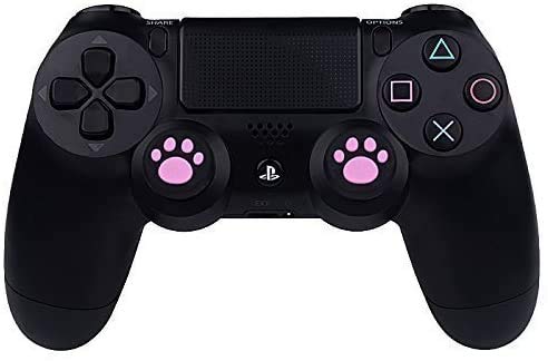 2PCS Analog Stick Thumb Stick Grips Thumbsticks Joystick Cap for PS5 PS4 Slim Pro PS3 Xbox one Xbox 360 PS2 Xbox one X S Elite DualShock 4 Switch Pro Wii U Controller Pink Paw