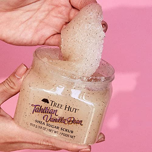 Tree Hut Tahitian Vanilla Bean Shea Exfoliating Sugar Scrub, Tahitian Vanilla Bean, 18 Oz