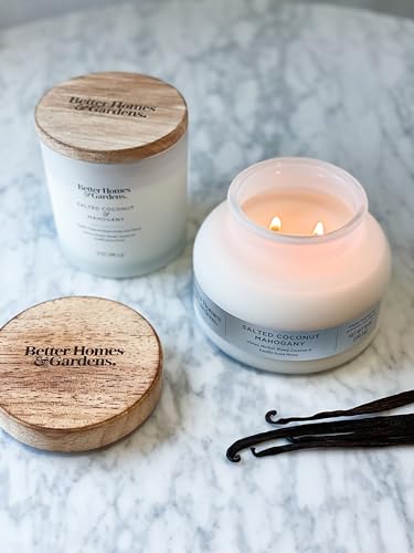 Better Homes & Gardens. 18oz Scented Candle, Salted Coconut Mahogany 2-Pack, White, 35526