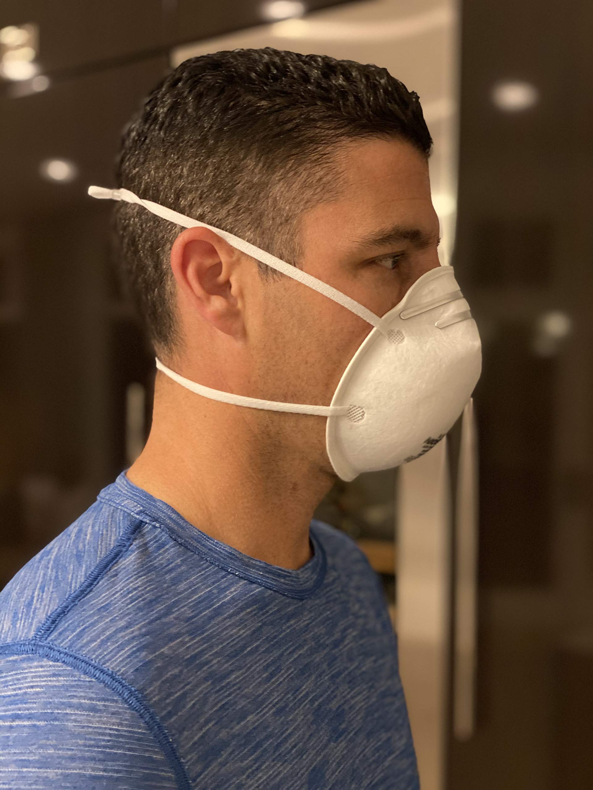 MAGID N95 Respirator Masks with Metal Nose Clips & Latex-Free Elastic Headband, Triple Layer Construction, Cup Style (Medium) - 10 Respirators (20180021N95)
