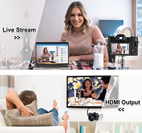 ISHARE Digital Camera for Photography 48MP Vlogging Camera, 4K Video Camera for YouTube with WiFi, 3.0 Inch Flip Screen, 16X Digital Zoom Camcorder with 32GB Micro Card