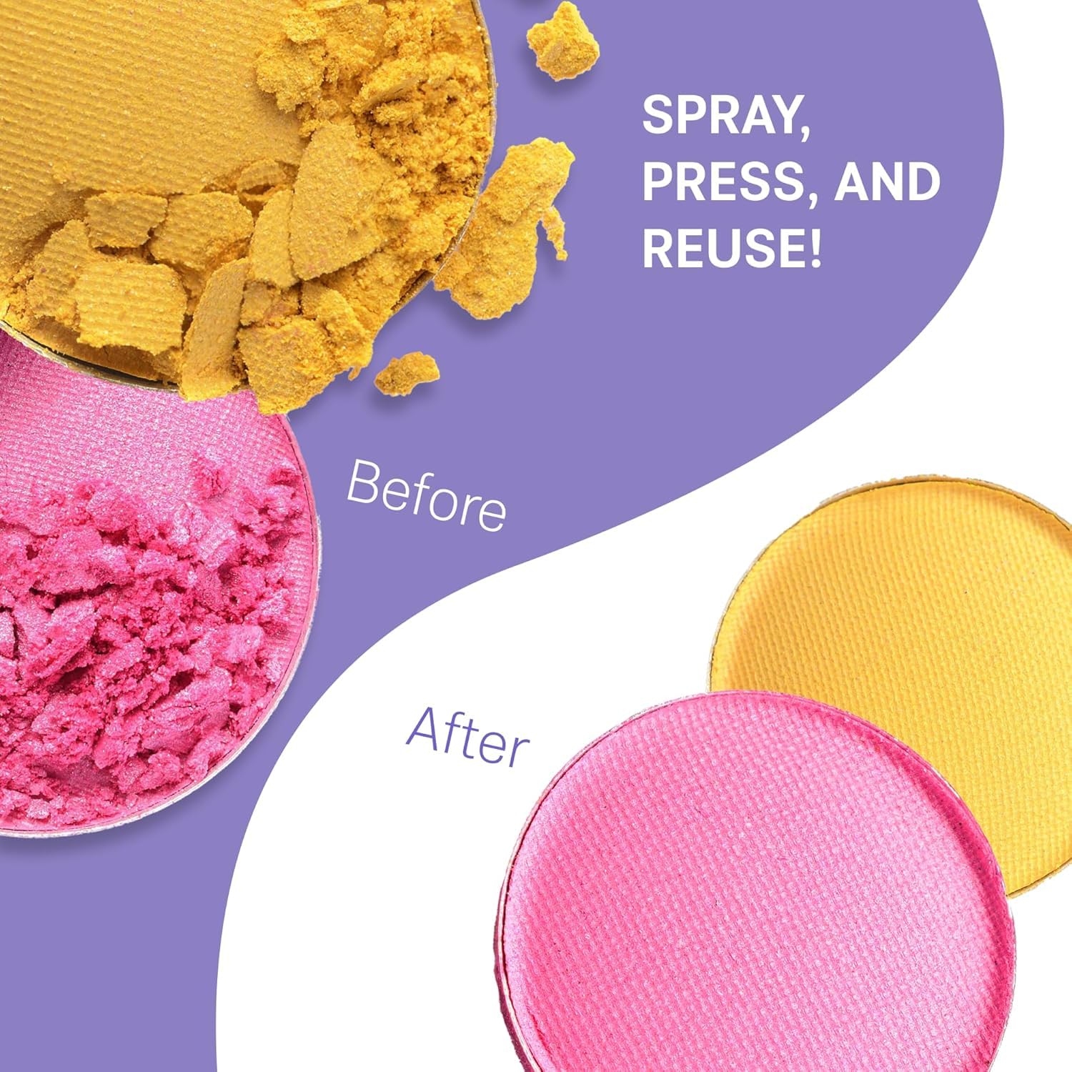 FIXY Makeup Repair Kit - Repressing tool for Eyeshadows, Blush & Highlighter or Depot | Organize Makeup Pans in Makeup Palette with Mirror | Makeup Artist Must Haves