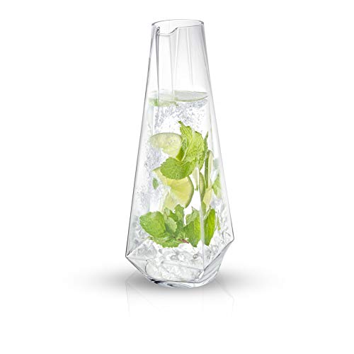 JoyJolt Infiniti Water Pitcher – 43Oz Deluxe Glass Pitcher – Premium Quality Crystal Lemonade Pitcher – Elegant Classic Design – Perfect Sangria Pitcher, Serving Iced Tea, Fruit Infusion, Juice