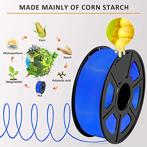 SUNLU PLA 3D Printer Filament, PLA Filament 1.75 mm Dimensional Accuracy +/- 0.02 mm, 1 KG Spool, PLA White+Blue