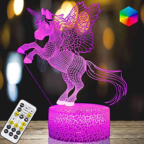 Unicorn Night Light for Girls 16 Colors Changing Dimmable Unicorn Lamps for Girls with Timing Function Unicorn Toys LED Night Lamp for Room Decor, Great Christmas Birthday Gifts for Kids Boys Girls