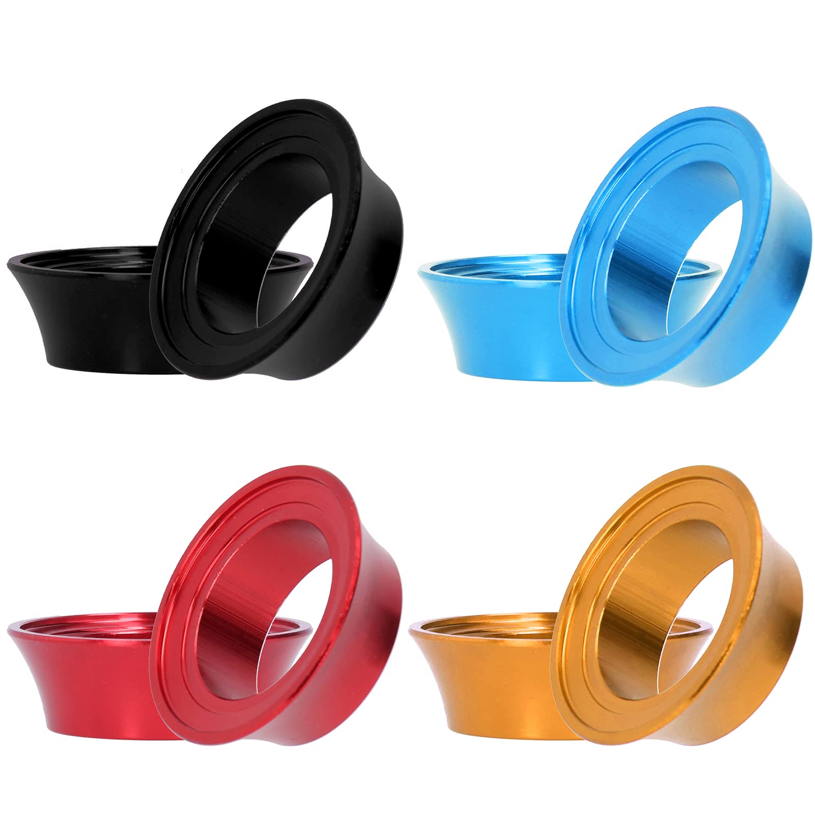 2pcs Bike Taper Washer CNC15mm Bike Front Fork Conical Spacers for Road Mountain Bike Multiple Colour(Black)