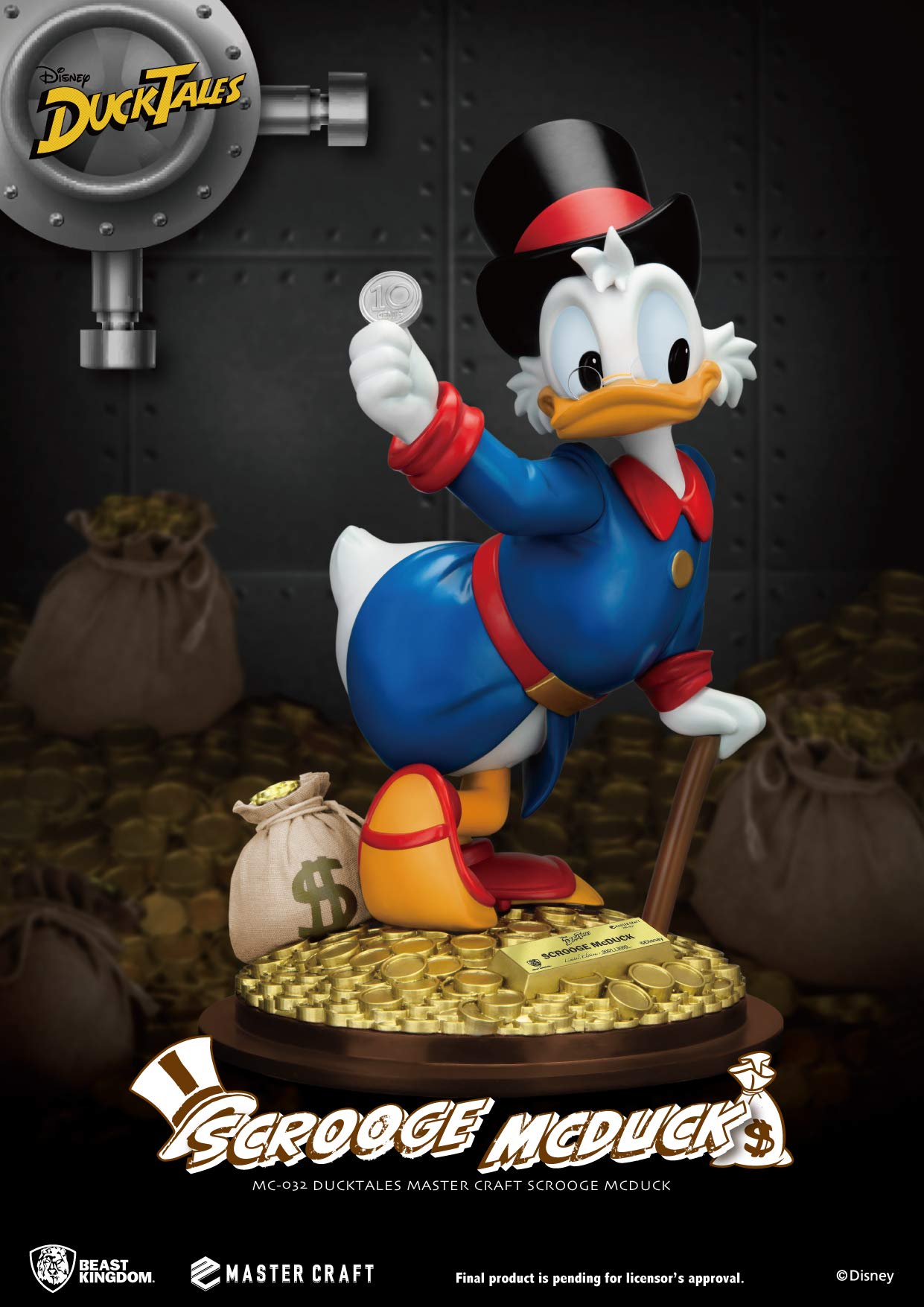 Beast Kingdom Ducktales: Scrooge McDuck MC-032 Master Craft Statue, Multicolor, 16 inches