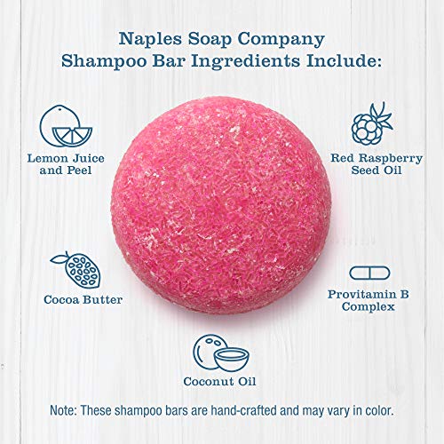 Naples Soap Company Solid Shampoo Bar for All Hair Types – Eco-Friendly, Free of Parabens, Alcohol, Pthalates – Handmade, pH Balanced, Hydrating Haircare, Lasts 50-75 Uses – Sunkissed, 1.75 oz