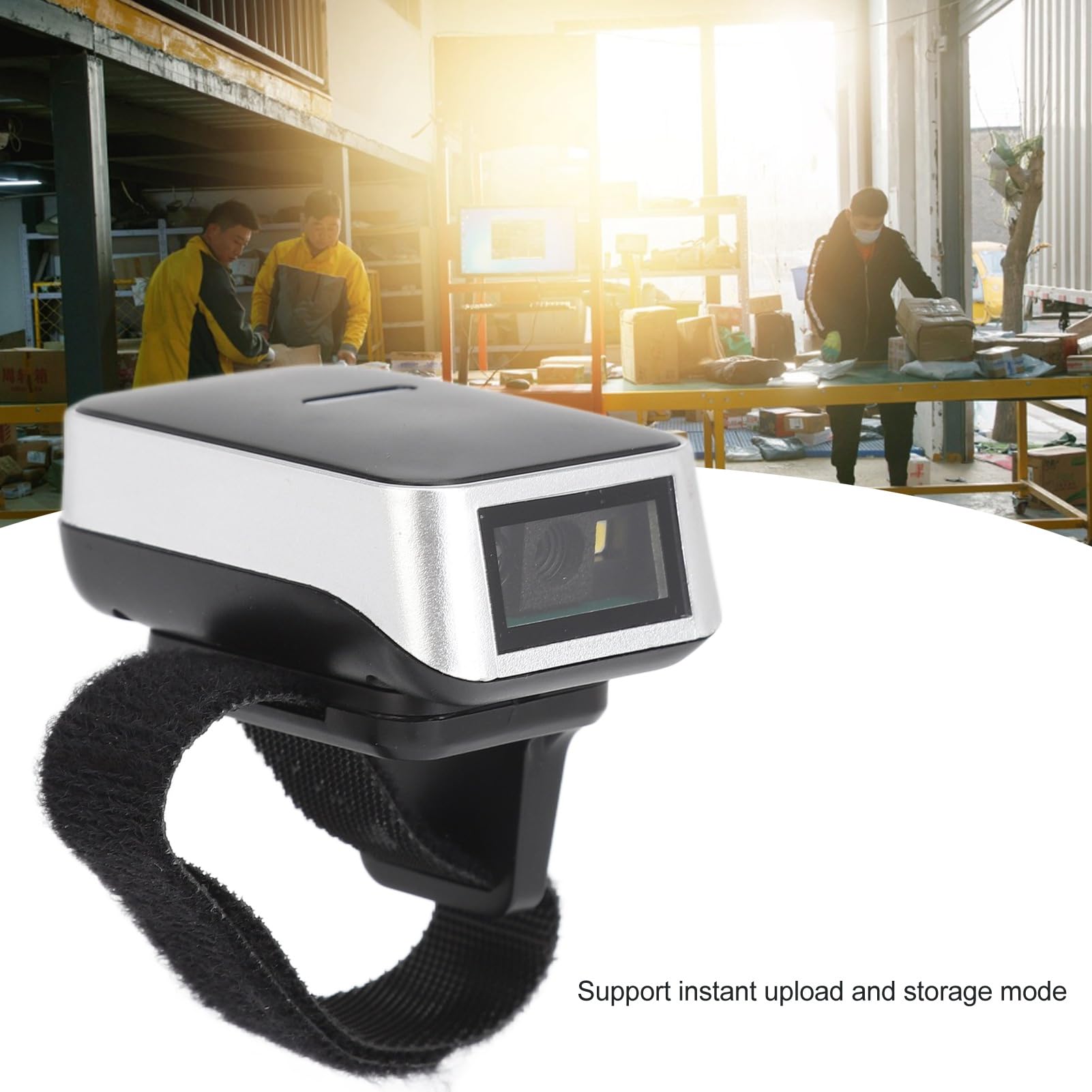 Zyyini Wearable Ring Barcode Scanner, 1D 2D QR Hands Mini Finger Bar Code Reader with 2.4G, USB Wired and BT4.2, for Laptops, PCs, POS, Smartphones, Tablets
