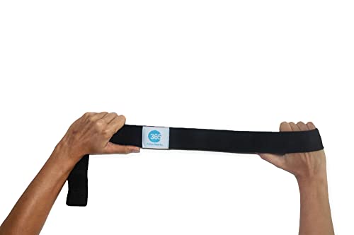 365 Active Stretching Strap with Loops for Flexibility - for Yoga, Dance, Exercise, Ballet or Physical Therapy - Best for Travel, Small, Lightweight