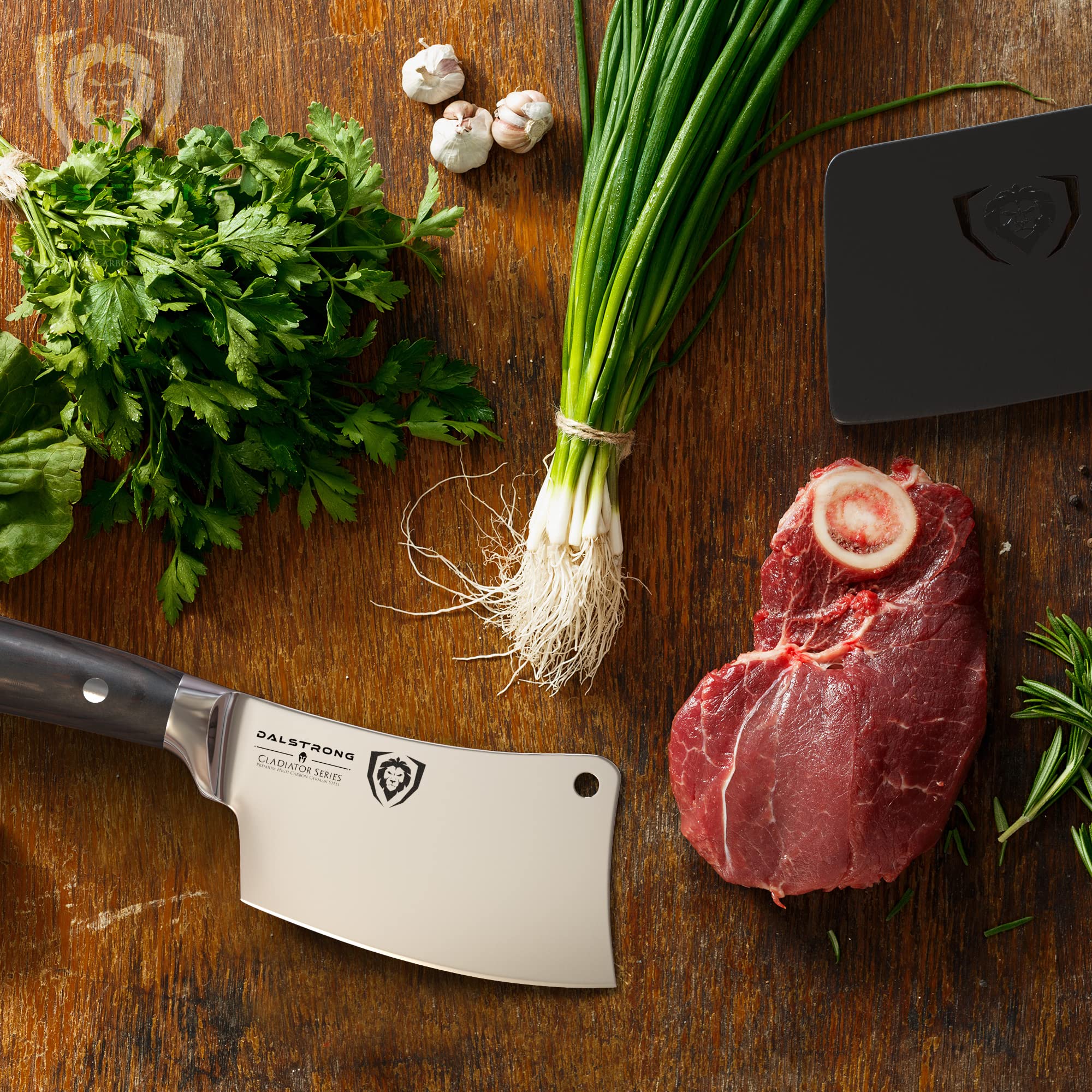 Dalstrong Meat Cleaver Knife -4.5"- Gladiator Series Elite-Heavy Duty Giftable Kitchen Knife - Black Handle-Razor Sharp Knife-Forged High Carbon German Steel -w/Sheath-NSF Certified