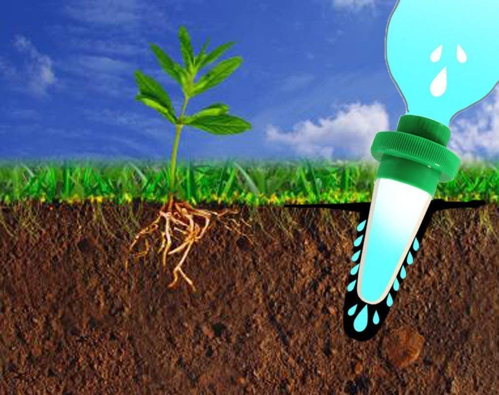 Poolan 15 Pack Vacation Plantes Waterer Self Watering Stakes Automatic Watering System, Plant Self Drip Irrigation Slow Release for Indoor or Outdoor Houseplants (15)
