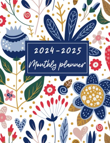 2024-2025 Monthly Planner: Two Year Schedule Organizer (January 2024 through December 2025) with Pretty Flower Cover