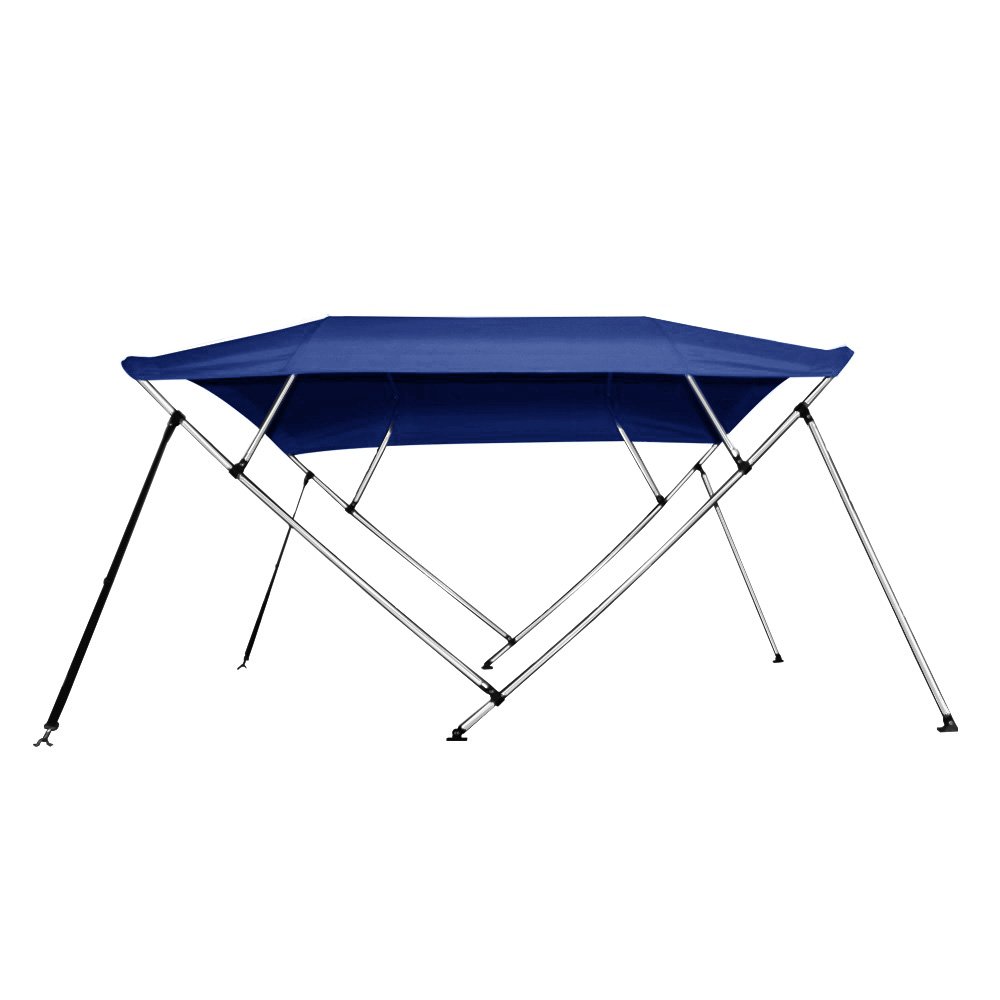 4 Seasons Bimini Tops for Boat Cover 4 Bow 8 ft. Long with Frame Canvas Hardware Kit and Boot (54" H 91" - 96" W 8 ft, Navy Blue)