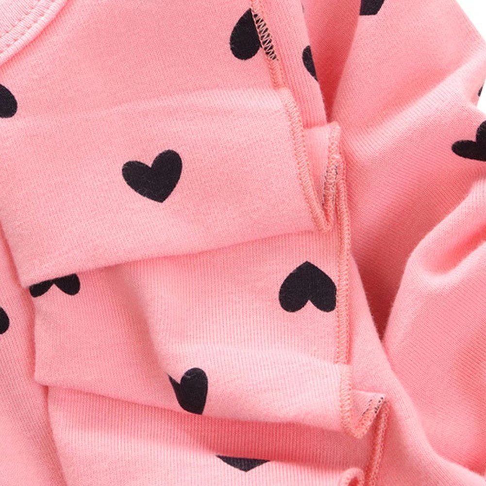 MH-Lucky Baby Girl Clothes Infant Outfits Set 2 Pieces with Long Sleeved Tops + Pants (2-3 T, Pink-Black)