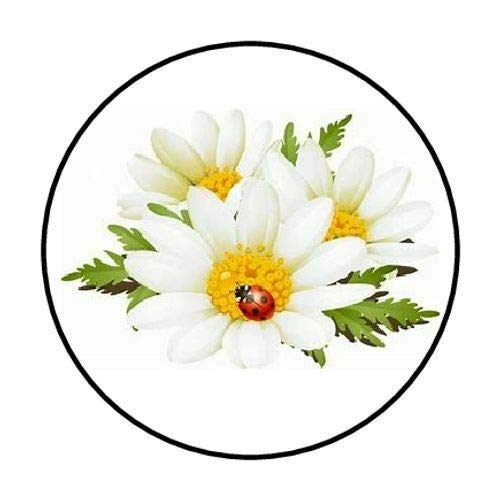 without brand Set of 48 Envelope Seals Labels Daisy Flower Ladybug 1.2" Round Sticker