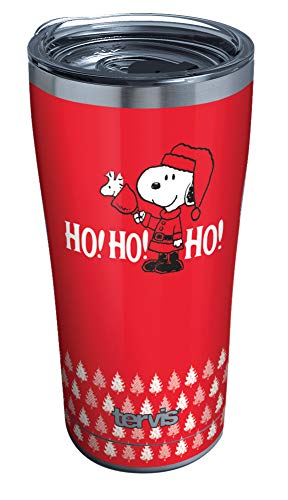 Tervis Peanuts Ho Ho Ho Christmas Holiday Triple Walled Insulated Tumbler Cup Keeps Drinks Cold & Hot, 20oz, Stainless Steel