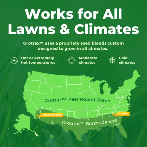 Grotrax Biodegradable Grass Seed Mat - 50 SQFT Bermuda Rye - Grass Seed and Fertilizer for Lawns, Dog Patches & Shade - Just Roll, Water & Grow - No Fake or Artificial Grass