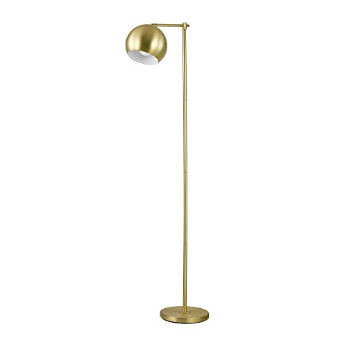 Globe Electric 12915 60" Floor Lamp, Gold, Satin Finish, in-Line On-Off Switch, Floor Lamp for Living Room, Floor Lamp for Bedroom, Home Improvement, Reading Lamp, Home Office Accessories, Floor Lamp