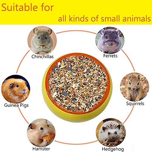 Tfwadmx 2 Pcs Hamster Food Bowl, Small Animals Ceramic Feeding Water Dish for Guinea Pig Rat Hedgehog Rabbit Gerbil Mouse Rodent