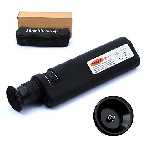 Fiber Optic Inspection Microscope 400x LED Illumination Handheld Anti Slip Rubber SC/LC/FC Connection Fiber Cable Microscope Detector