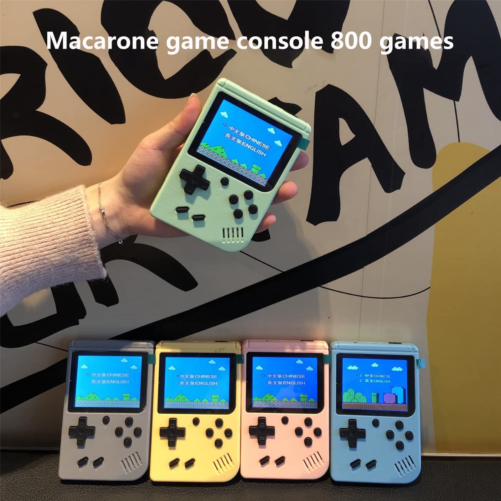 BEYOLO Retro Handheld Game Console，Portable Retro Game Console with 500 Classical FC Games，Support for Connecting TV & Two Players Portable Video GameToys Gifts for Kids Adults (Grey, 8cm2.5cm12cm)