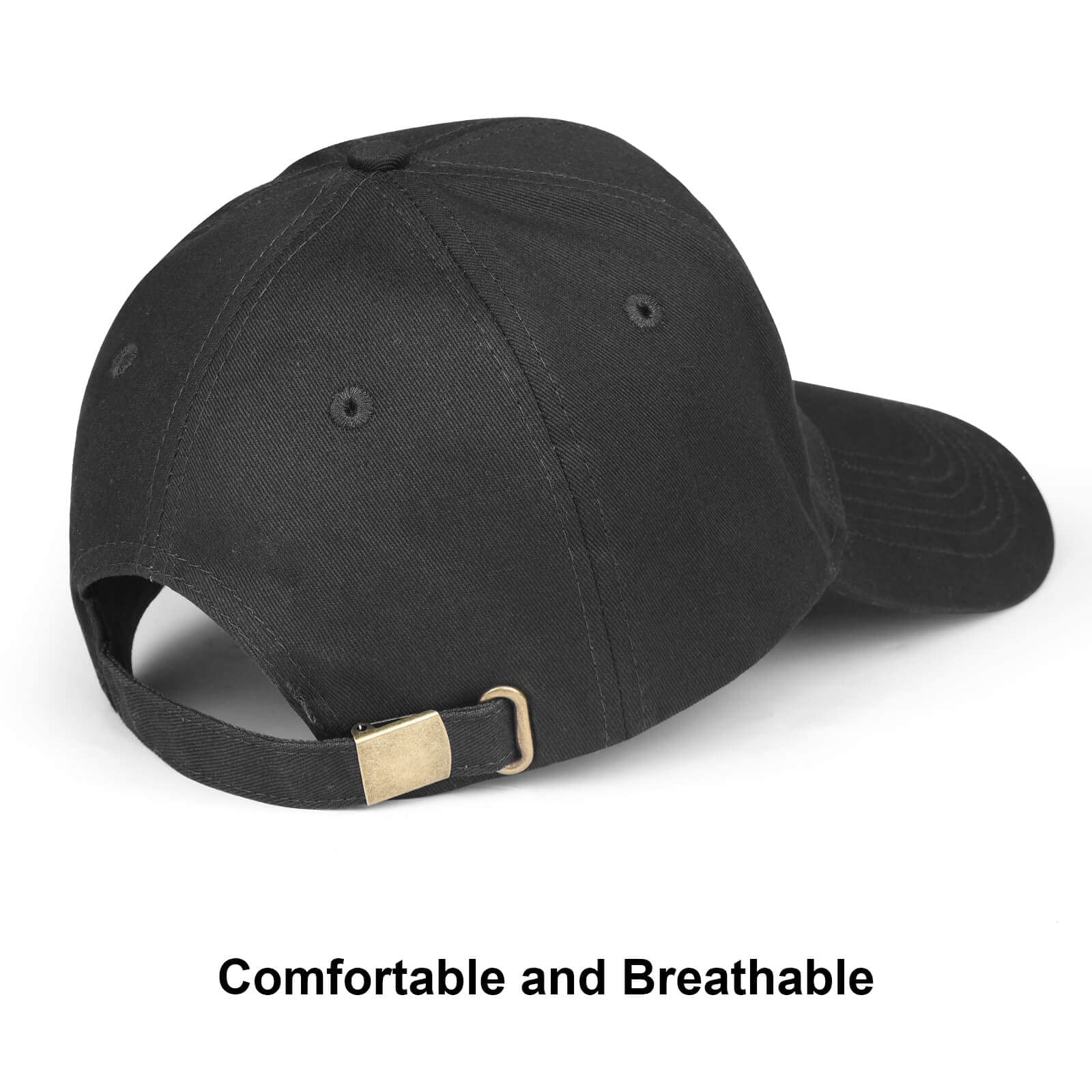 4.3" Long Bill Cap for Men Women, Adjustable Long Baseball Cap for Outdoor, Extra Long Visor Fishing Hat Cotton Long Brim Cap (Black)