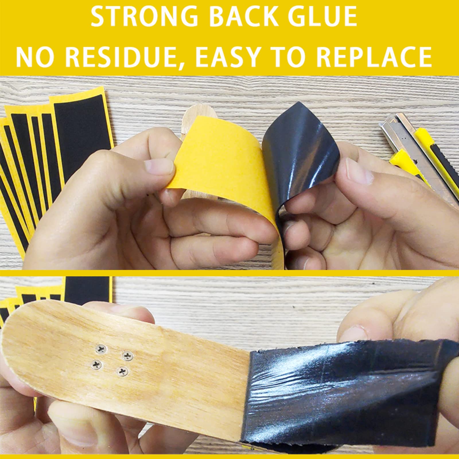Birllaid Fingerboard Foam Grip Tape,12 Pcs Fingerboard Grip Tape,38mmX110mm 12