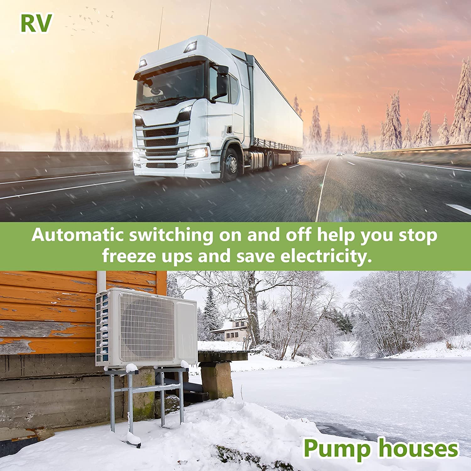 2 Pcs Thermostatically Controlled Outlet, Temperature Outlet Plug Auto Turn on below 32℉Turn Off above 50℉, Cold Weather Thermostat Cube Freeze Control for Winter