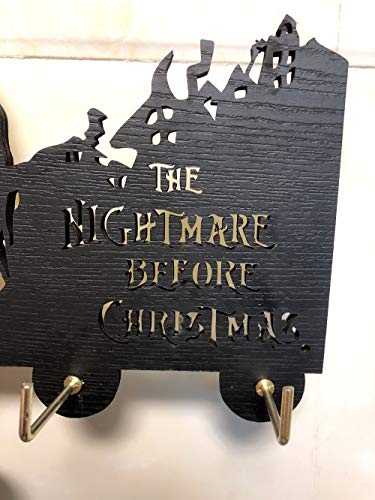 Nightmare Before Christmas Key Hooks-Jack Skellington Wall Hooks Heavy Duty 20LB(Max),Jack Wall Décor,Wood Coat Hooks, Key Holder,Key Hanger for Wall、Entryway and Kitchen
