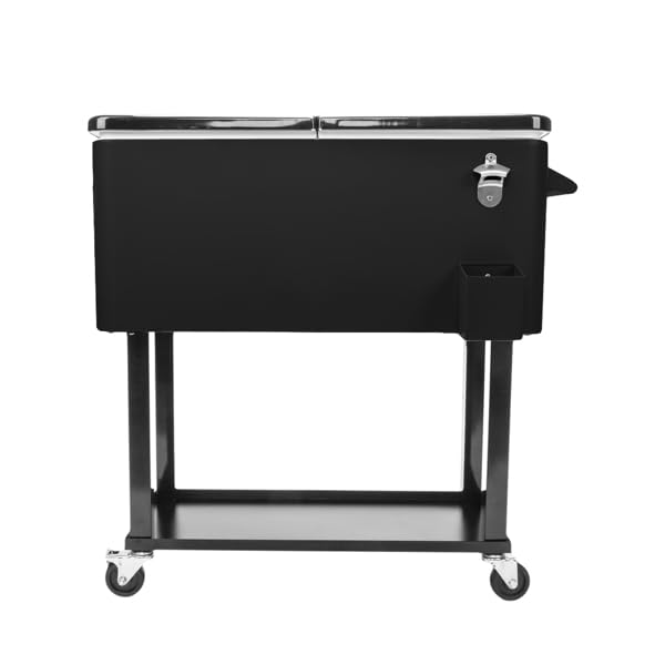 80Qt Box Black Square Foot Tube With Drain Pipe Freezer Incubator (Black)