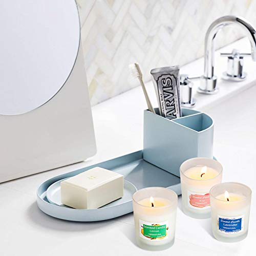 HELLY Soy Candle Strong Scented Candles - Aromatherapy Candles Long Lasting Candles White Frosted Glass Jar Candle (Lemon, Lavender, Rose ,Jasmine,Vanilla,Bergamot) -12 Pack