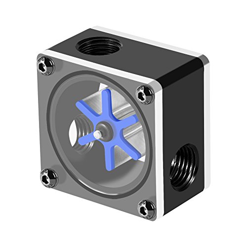 Fosa Meter Indicator, G1/4 Threaded 6 Impeller 3 Ways for PC Computer Water Cooling System