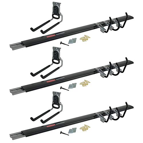 Rubbermaid Fasttrack Garage Organization 5 Piece All in One Rail and Hook Kit Storage System (3 Pack)