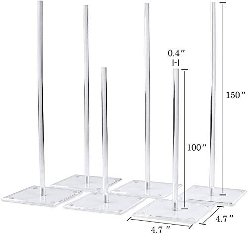 weddingwish Acrylic Donut Stands Clear Donut Bagels Display Stand Holder,Bagels Holder Doughnut Display Stand Tower for Wedding Birthday Treat Parties, Class Reunion, Children's Birthday Party,6 PCS