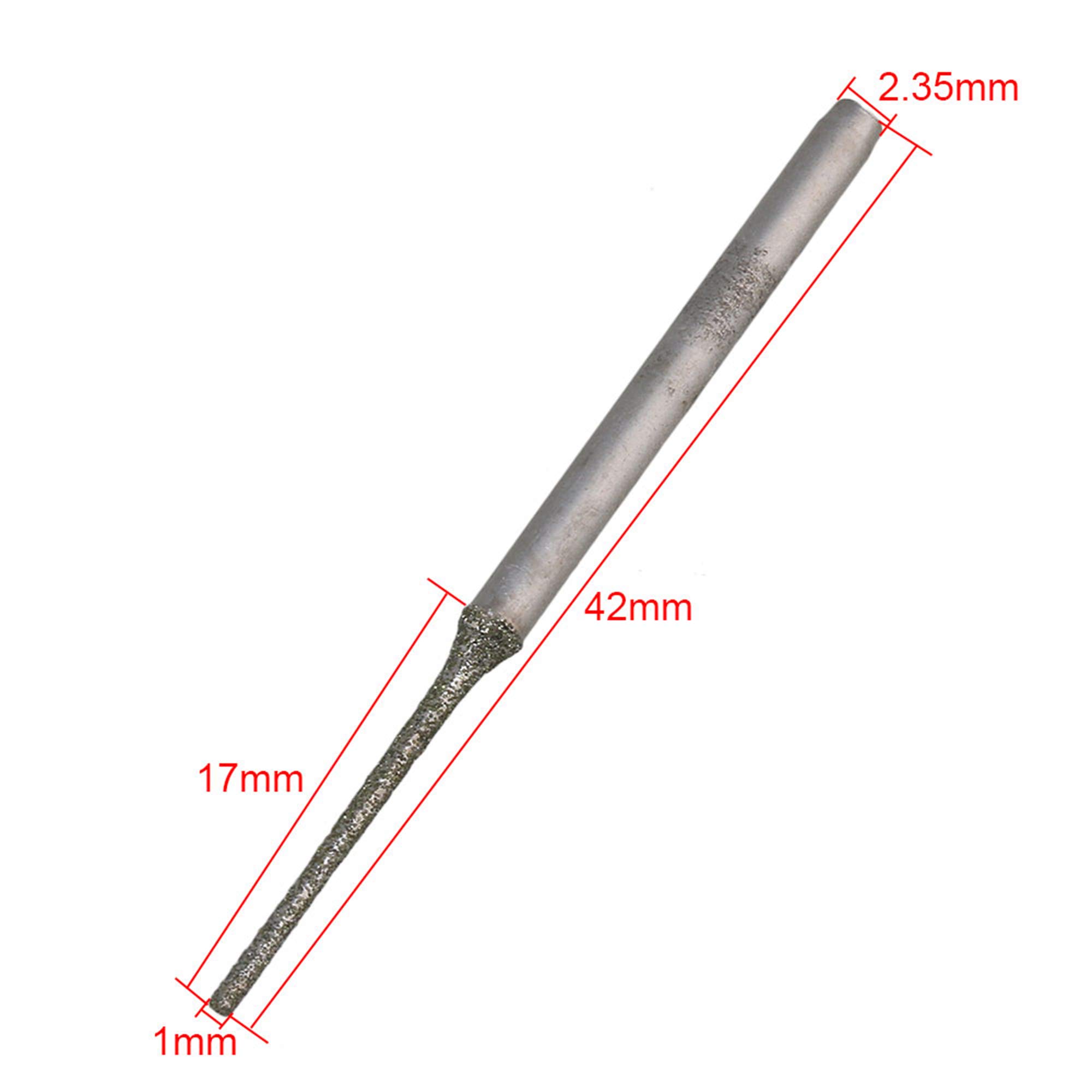 BQLZR 1MM Silver Extended Gems Drill Bits Bowlder Pearls Jewelry Agates Hole Drill Bits Coated Pack of 10